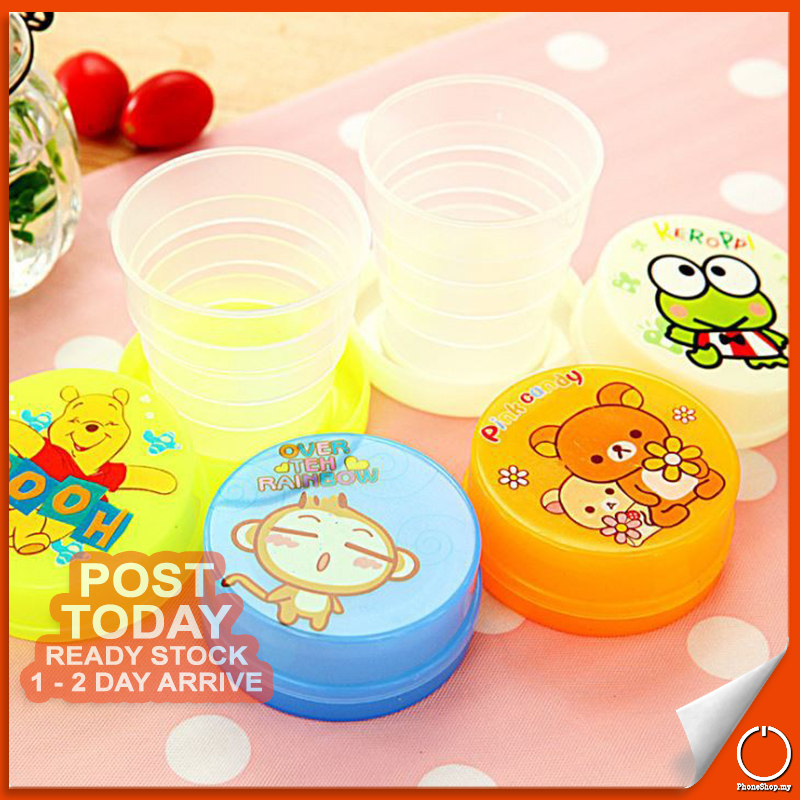 𝐒𝐔𝐏𝐄𝐑 𝐒𝐋𝐈𝐌 Mini Portable Travel Cartoon Cup Foldable Collapsible ...