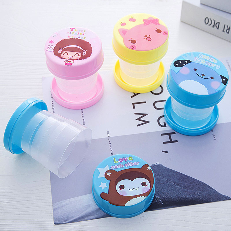 𝐒𝐔𝐏𝐄𝐑 𝐒𝐋𝐈𝐌 Mini Portable Travel Cartoon Cup Foldable Collapsible ...