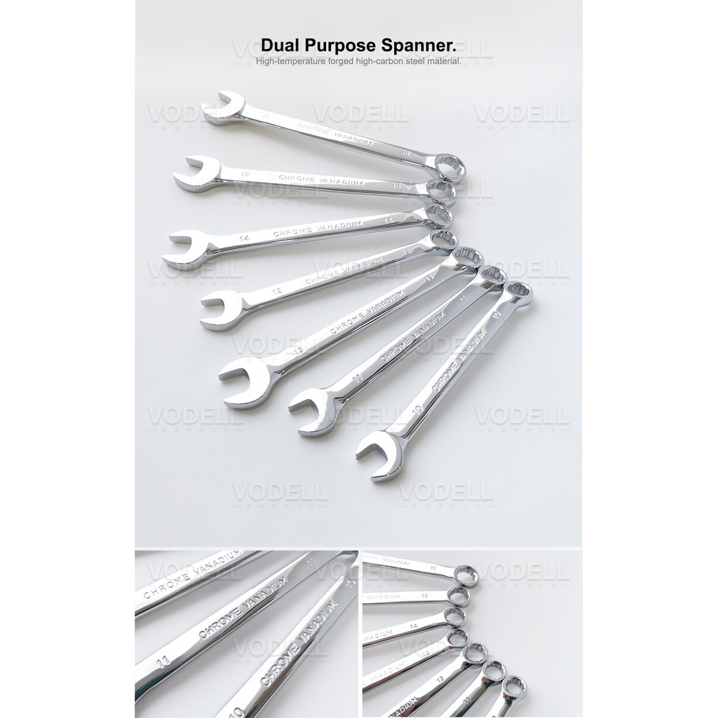 VODELL 61pcs Combination Socket Wrench Ratchet Spanner Tools Set Box ...