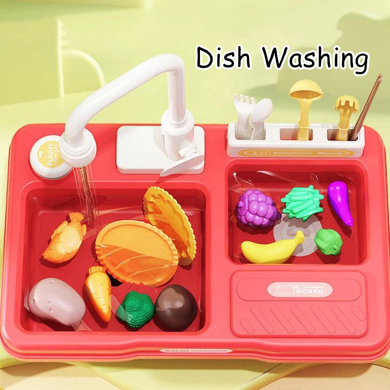 Dish Washing Toys Sink Toy With Water Kitchen Pretend Play Set | Shopee ...