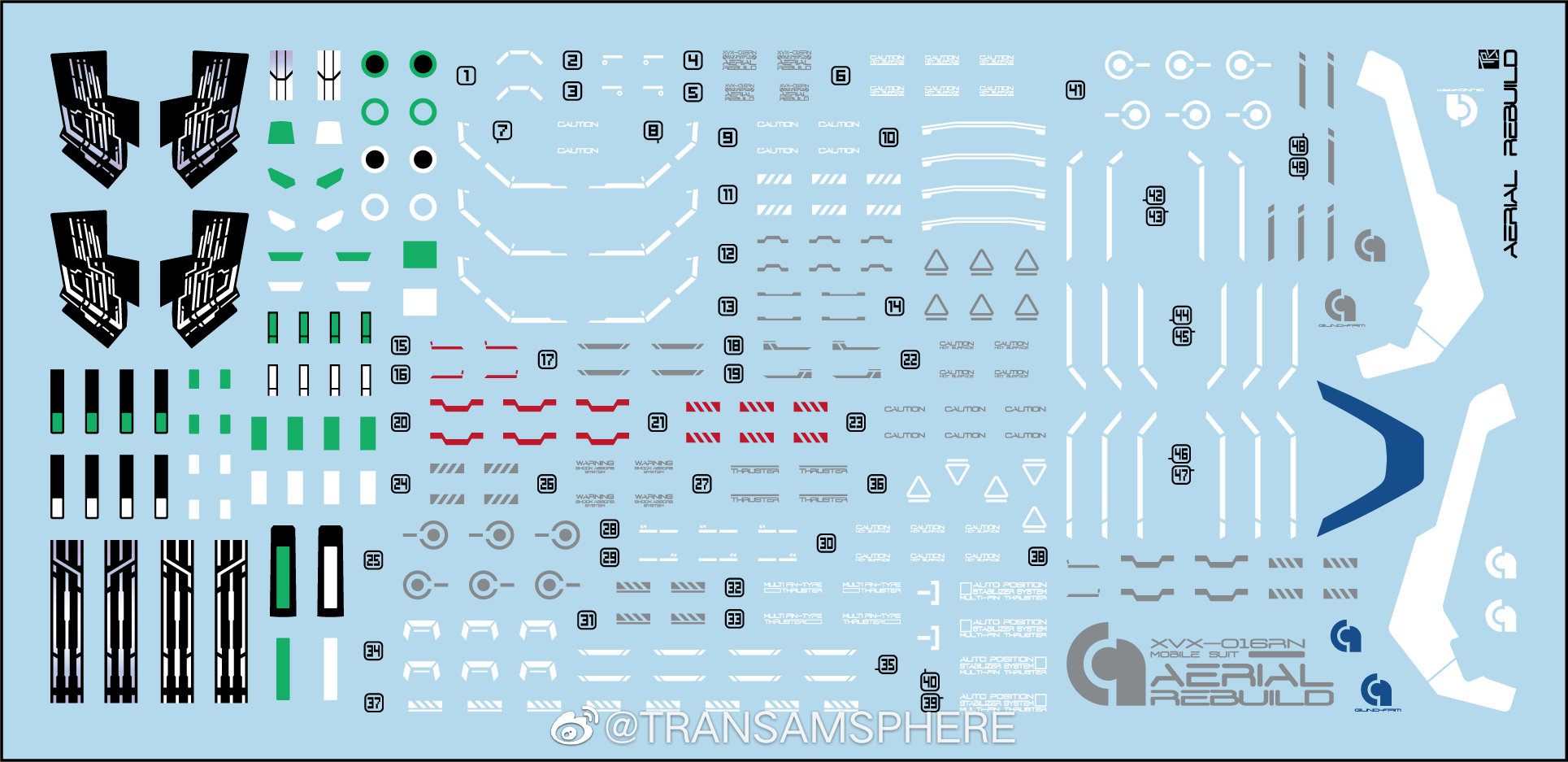 (TRS) Waterslide Decal - HG 1/144 Aerial Rebuild Bronzing (Witch from ...