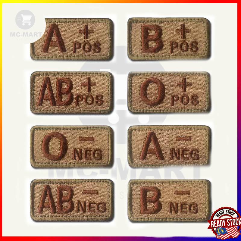 3D Tactical Patch Blood Type Group Military Patches for Clothes ...