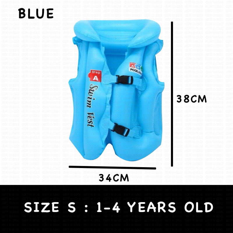 Kids Swimming Life Vest Jacket Inflatable Swimsuit Floatable Swim Pool ...