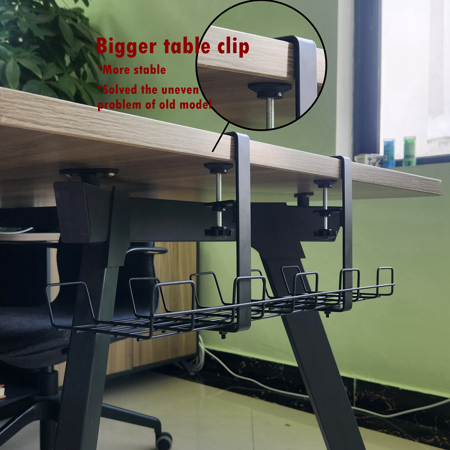 Under Desk Cable Management Rack No Punching Wire Row Storage Rack ...