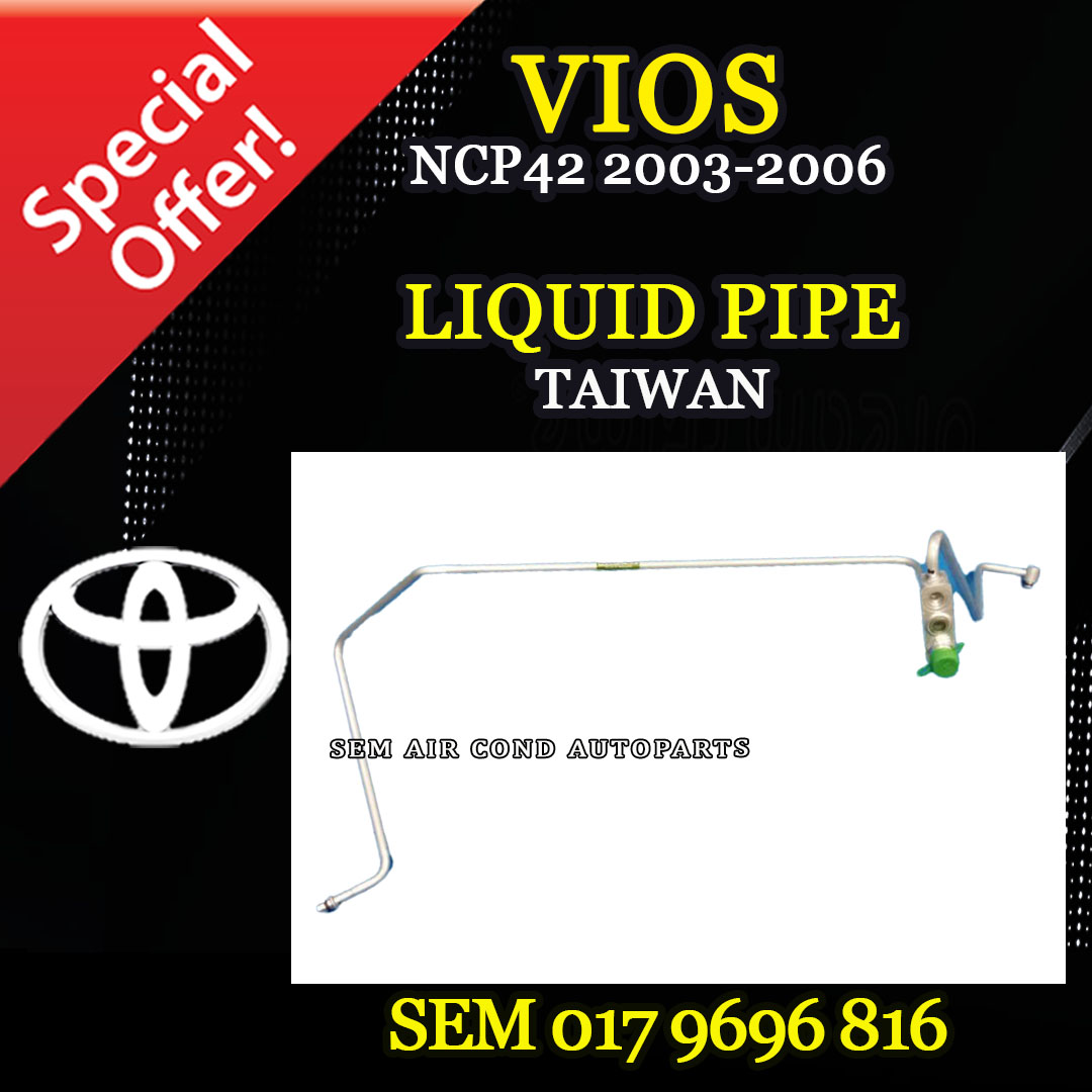 TOYOTA VIOS NCP42 2003-2006 YEAR OEM TAIWAN LIQUID PIPE/ PAIP (CAR AIRCOND SYSTEM) (CONDENSER ...