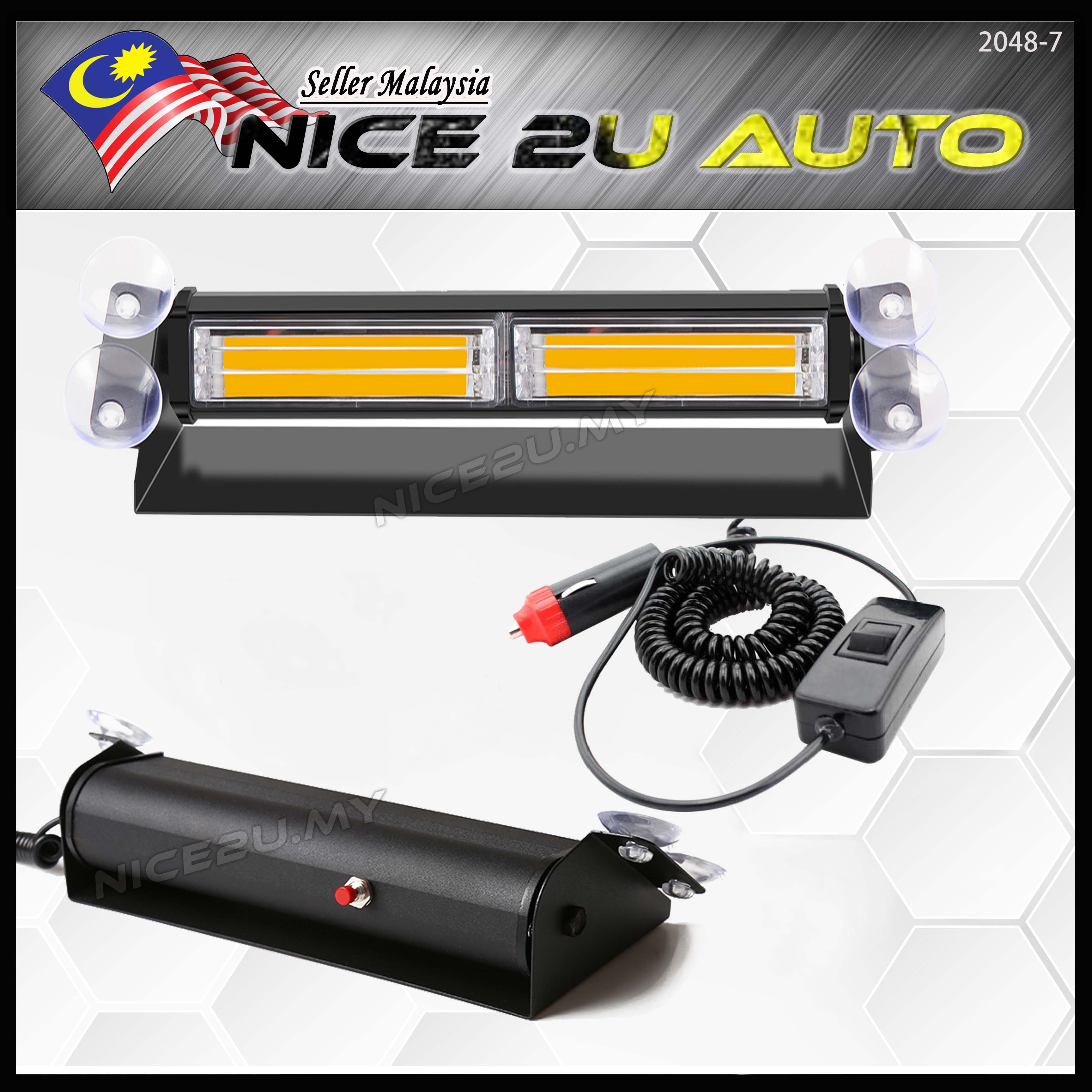 Car LED Windscreen Strobe Warning Light COB 12V 24V 36W Flash Light LED ...