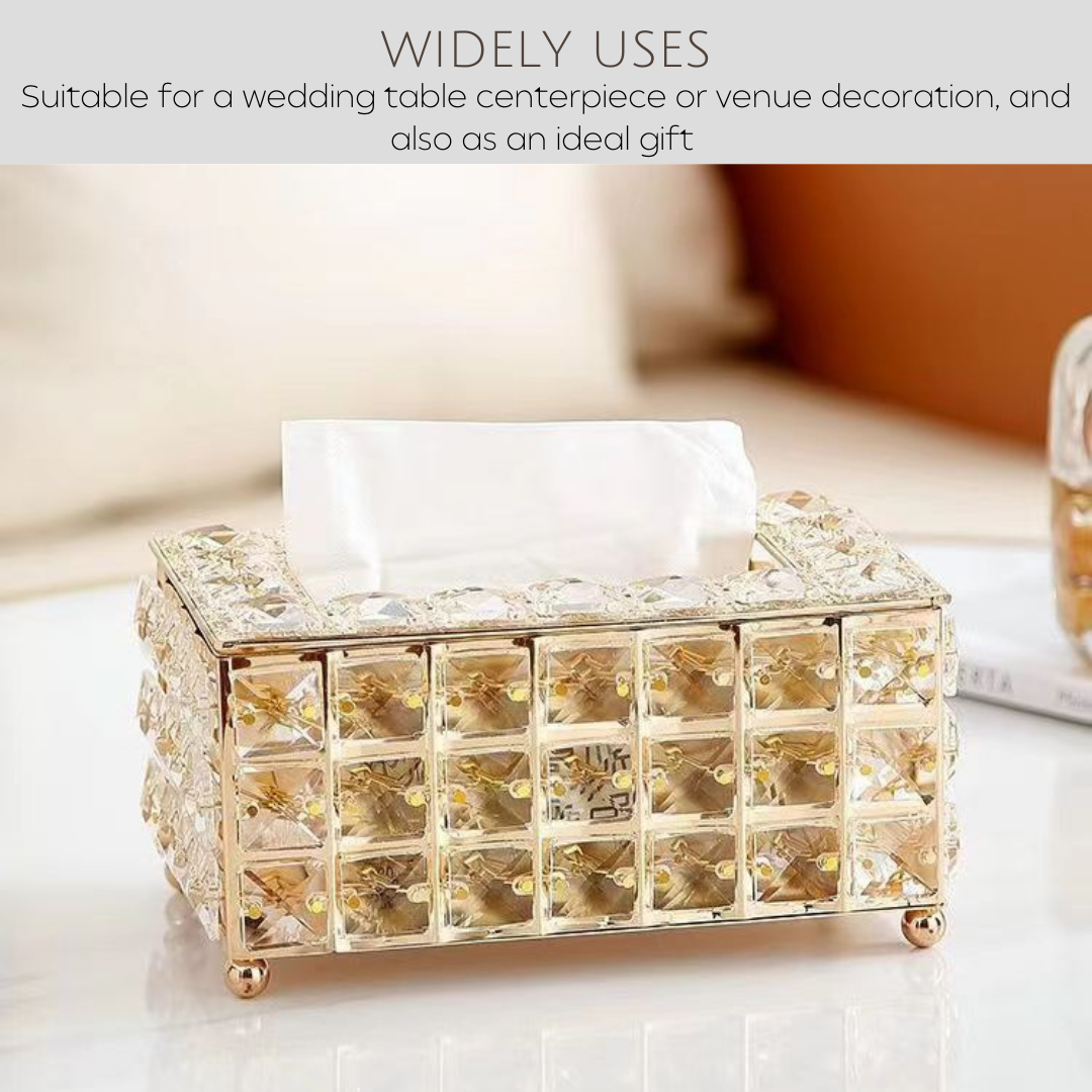 LullaHome Luxury Rectangular Crystal Tissue Box Decorative Facial ...