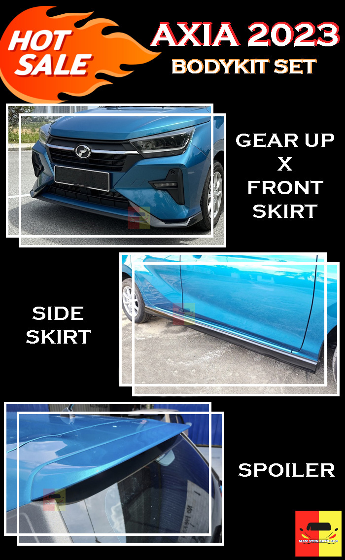 PERODUA AXIA 2023 GEAR UP FULLSET BODYKIT GU SKIRT LIP NEW AXIA BODY ...