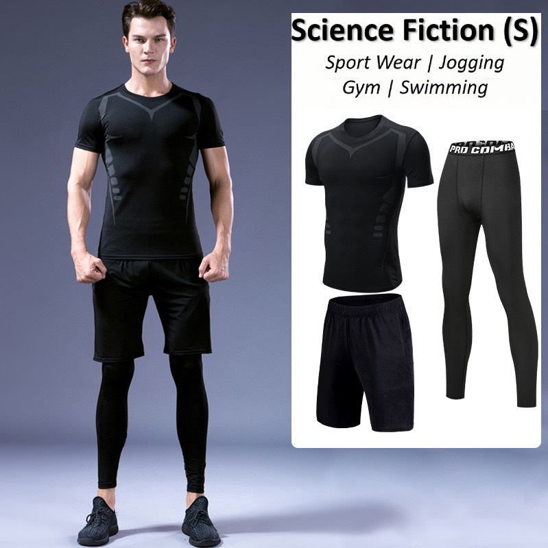 [READY STOCK]Swimming Men Sport Wear Set Sports Gym Quick Dry Fitness ...