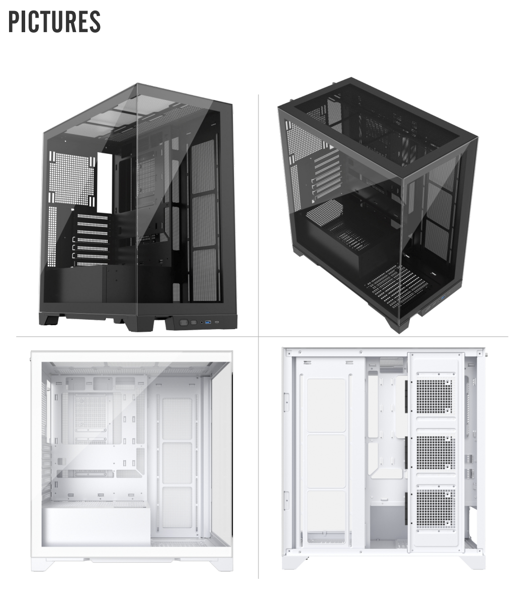 1st Player MIKU MI8 Tempered Glass ATX Gaming Pc Casing (WHITE/BLACK ...