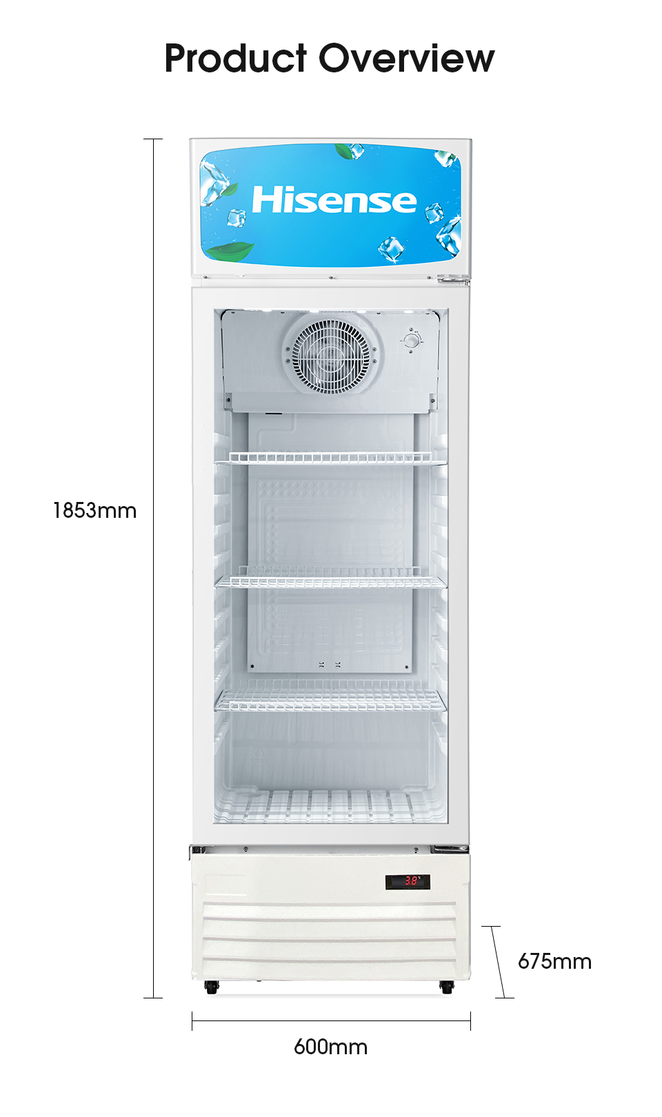 Hisense 320L Commercial Chiller Showcase EXHSC-320FLG / EXHSC320FLG ...