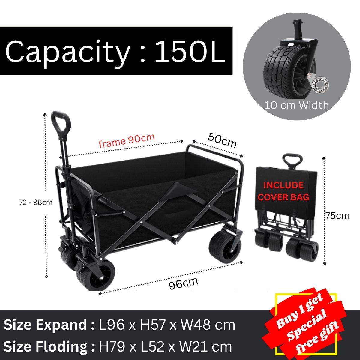 Wagon Trolley Outdoor Foldable Wagon Camping Wagon Trolley Heavy Duty ...