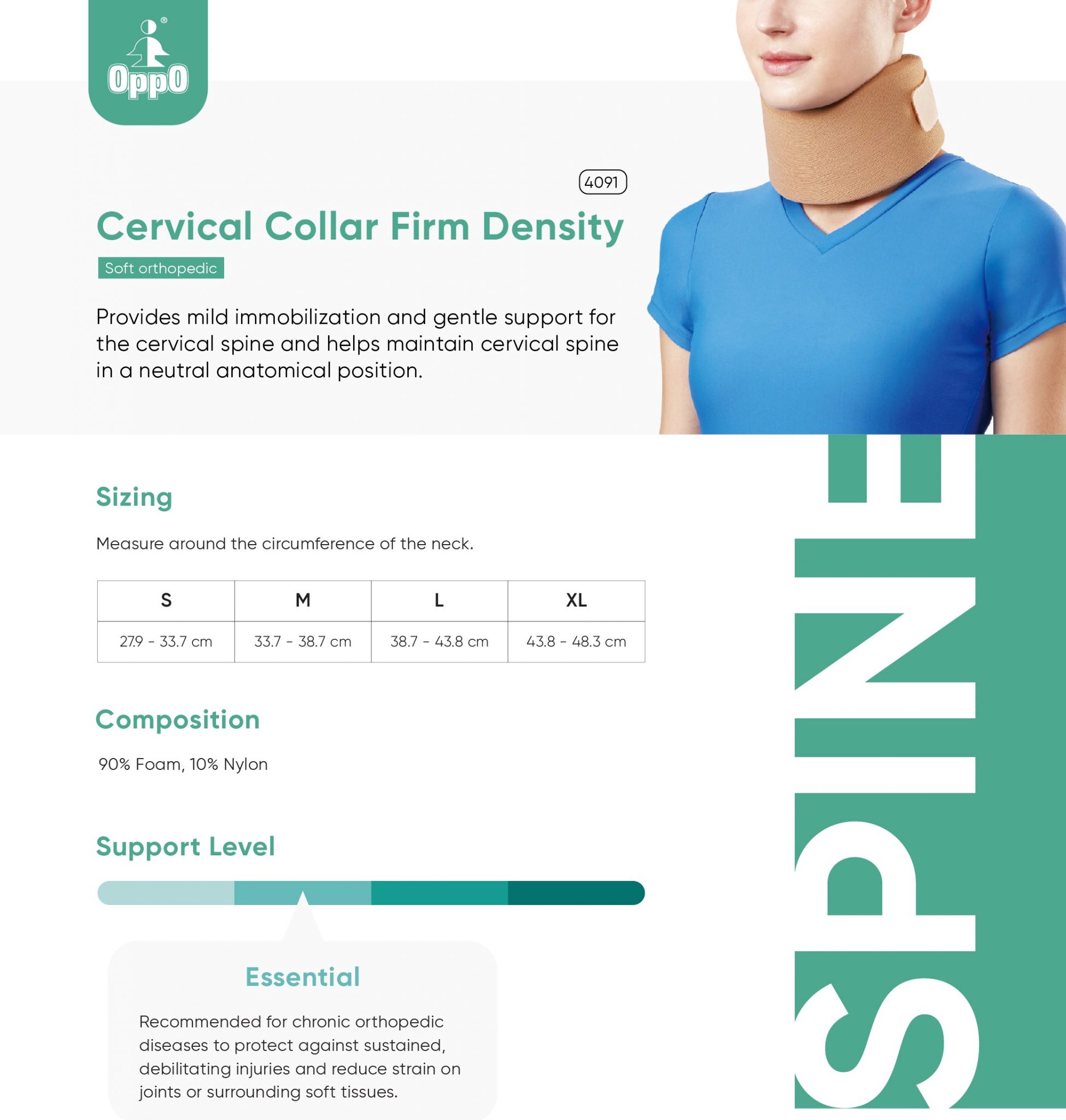OPPO Soft Orthopedic Foam Cervical Collar Firm Density 4091 Neck Brace ...