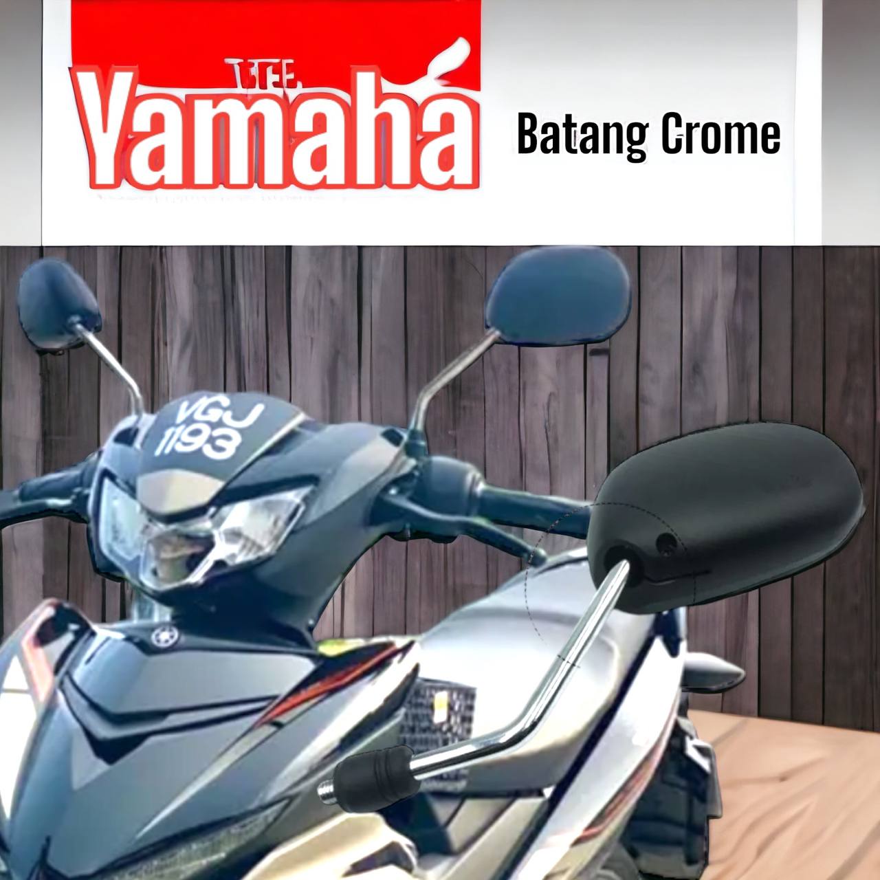 [Shopee Choice] Batang Chrome Tebal Adjust YAMAHA SIDE MIRROR CERMIN SISI LC135 (CHROME) Y15 ...