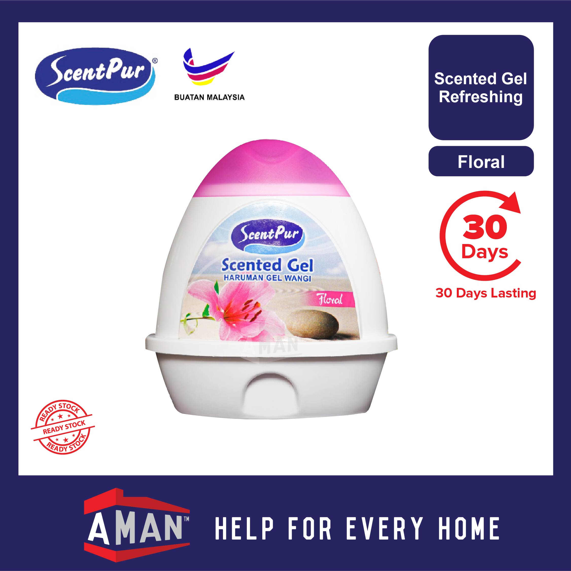 SCENTPUR Air Freshener Room Fresh Scented Gel Refreshing Car Perfume ...