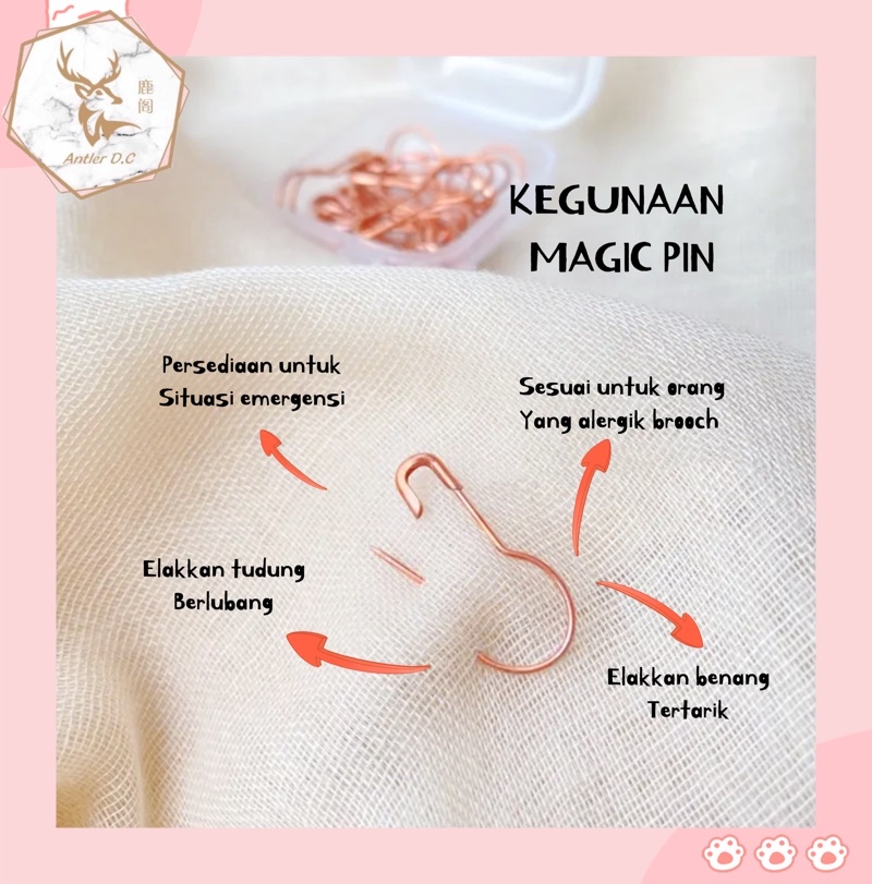 【Ready】MAGIC Tudung Pin (30PCS With Container ) Magic Brooch Jarum ...