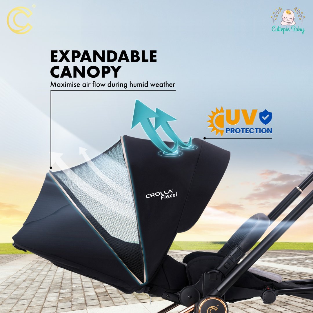 Crolla Flexxi Two Way Facing Stroller - Metallic Gold (Birth to 22kg ...
