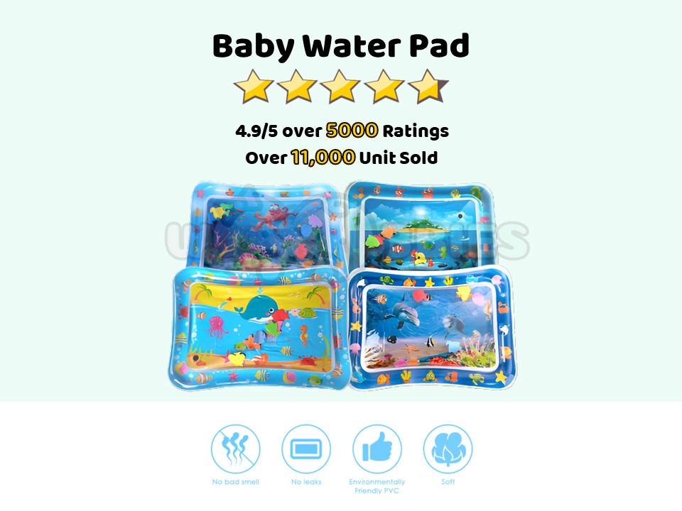 👶🏻Woobbies Baby Slapped Pad Water Mat Cushion Prone Pat Playmat Water ...
