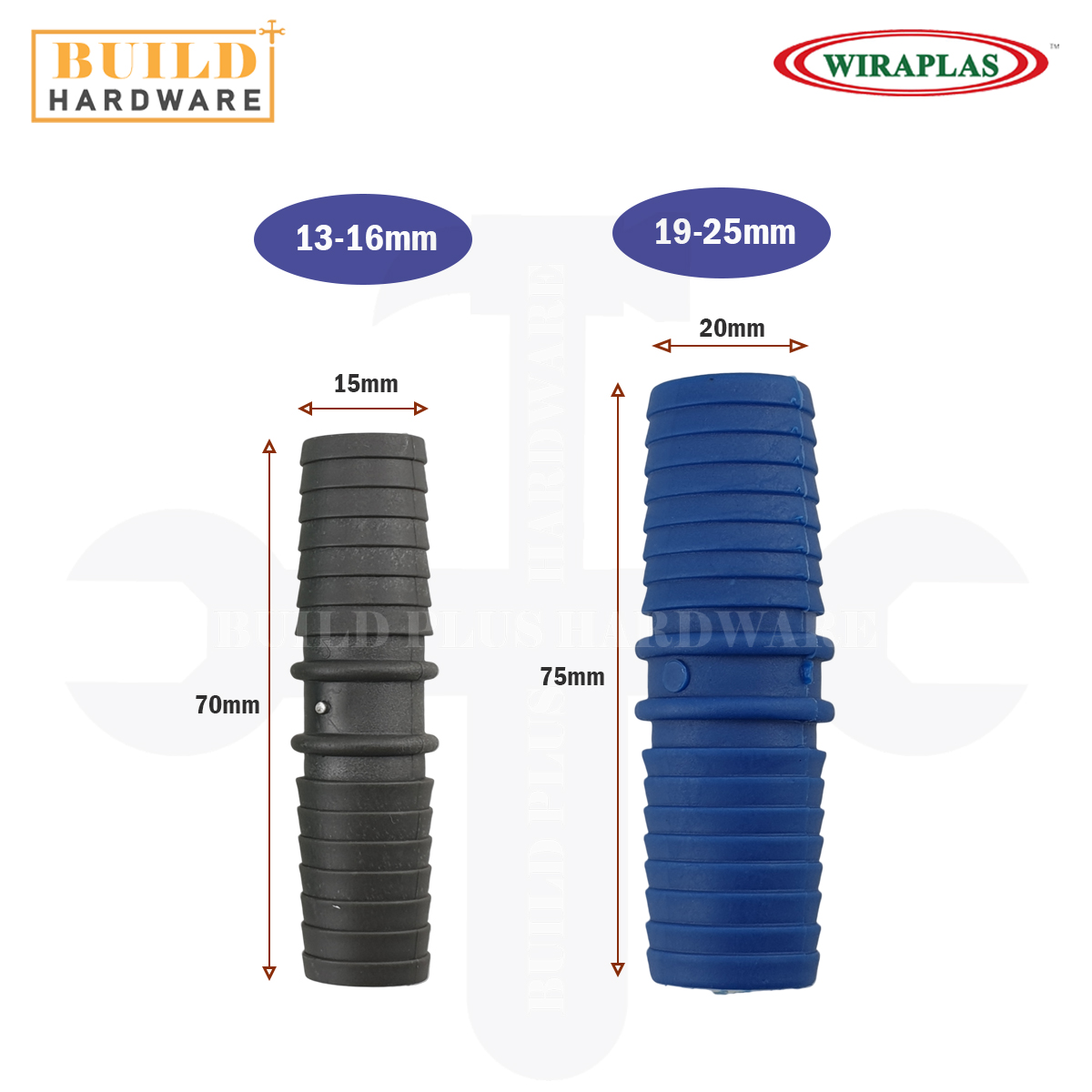 WIRAPLAS 13-16MM / 19-25MM Plastic Garden Hose Joint 2-Way 3-Way Y-Type ...