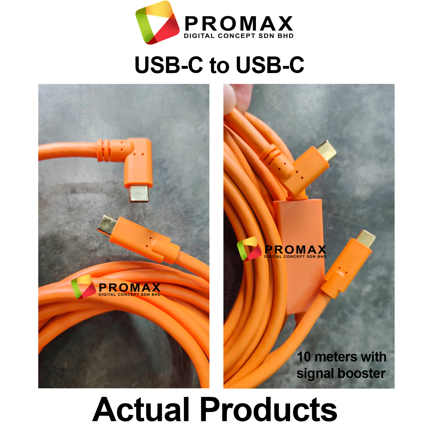 ProMax Tethering USB C Cable USB-C to USB-C & USB-C to USB-A 3.0 Right ...