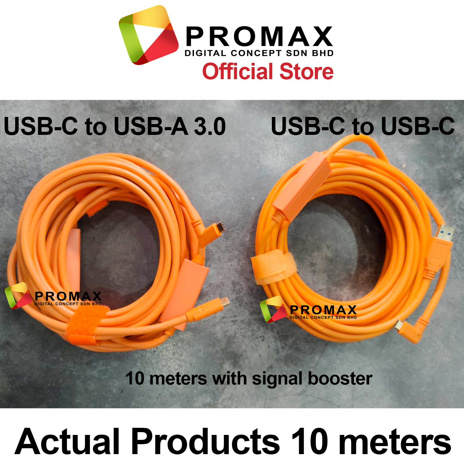 ProMax Tethering USB C Cable USB-C to USB-C & USB-C to USB-A 3.0 Right ...