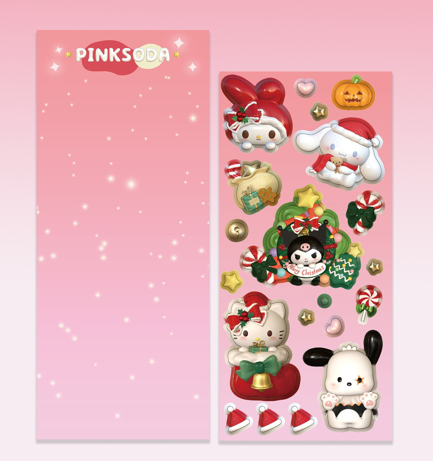 YY.(1Sheet) 3D Sticker / Goo ka Sticker/ Sanrio PVC LASER cute sticker ...