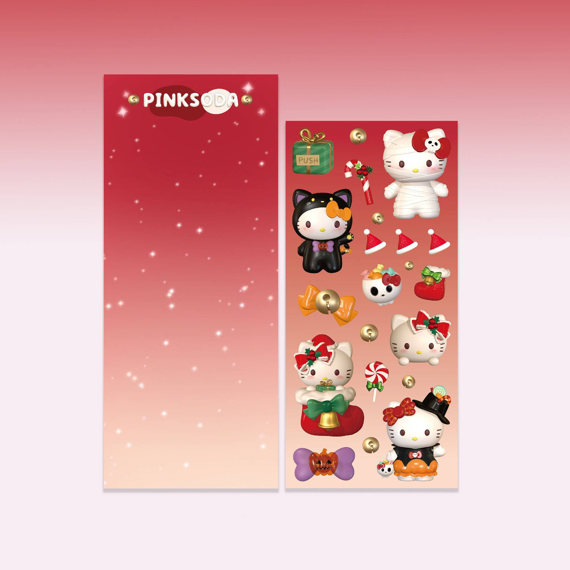 YY.(1Sheet) 3D Sticker / Goo ka Sticker/ Sanrio PVC LASER cute sticker ...
