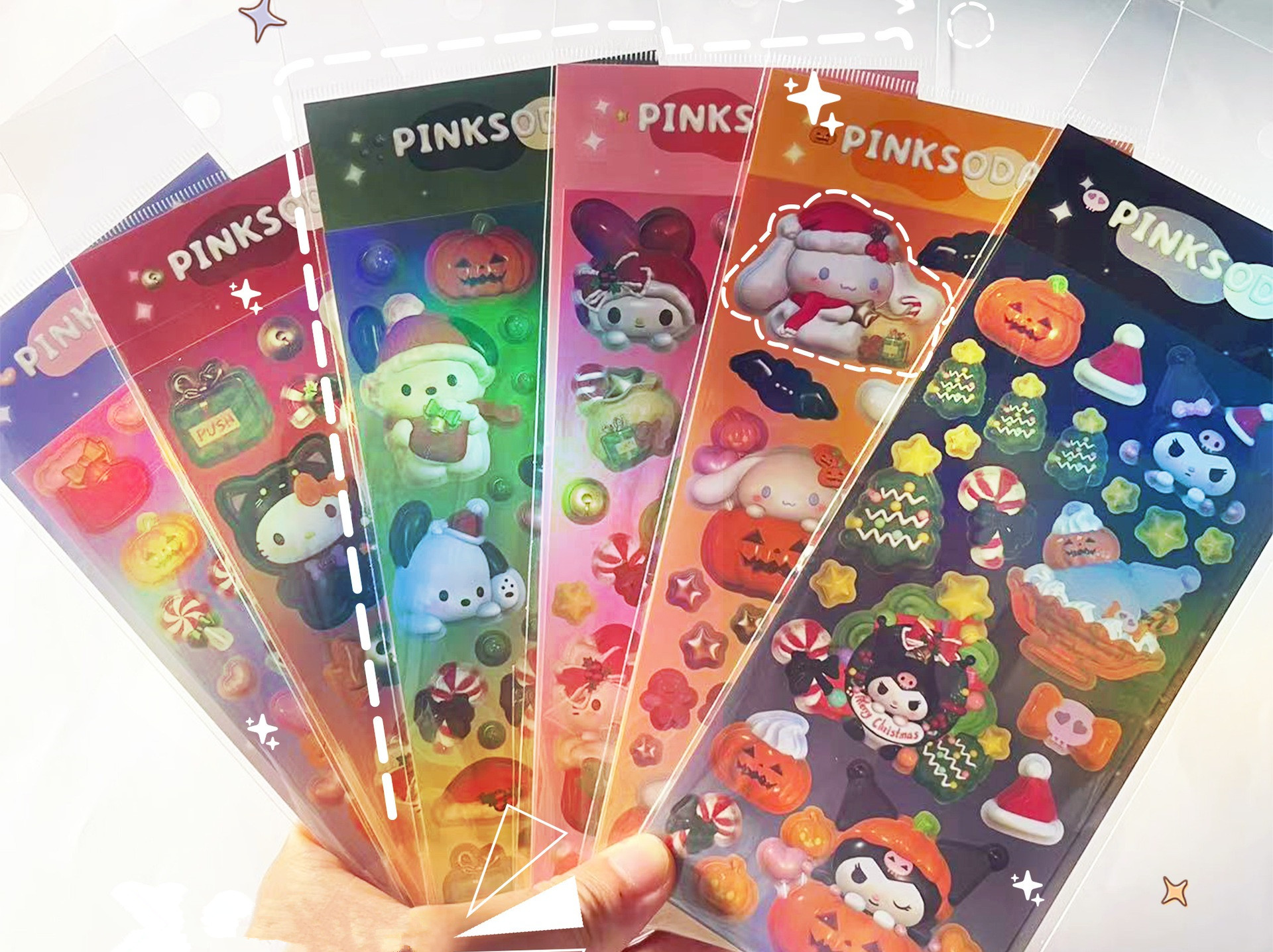 YY.(1Sheet) 3D Sticker / Goo ka Sticker/ Sanrio PVC LASER cute sticker ...