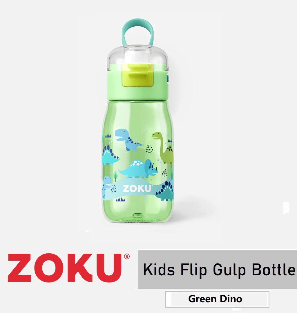 Zoku Kids Flip Gulp Water Bottle (16oz / 475 ml) Kid Bottle Children ...
