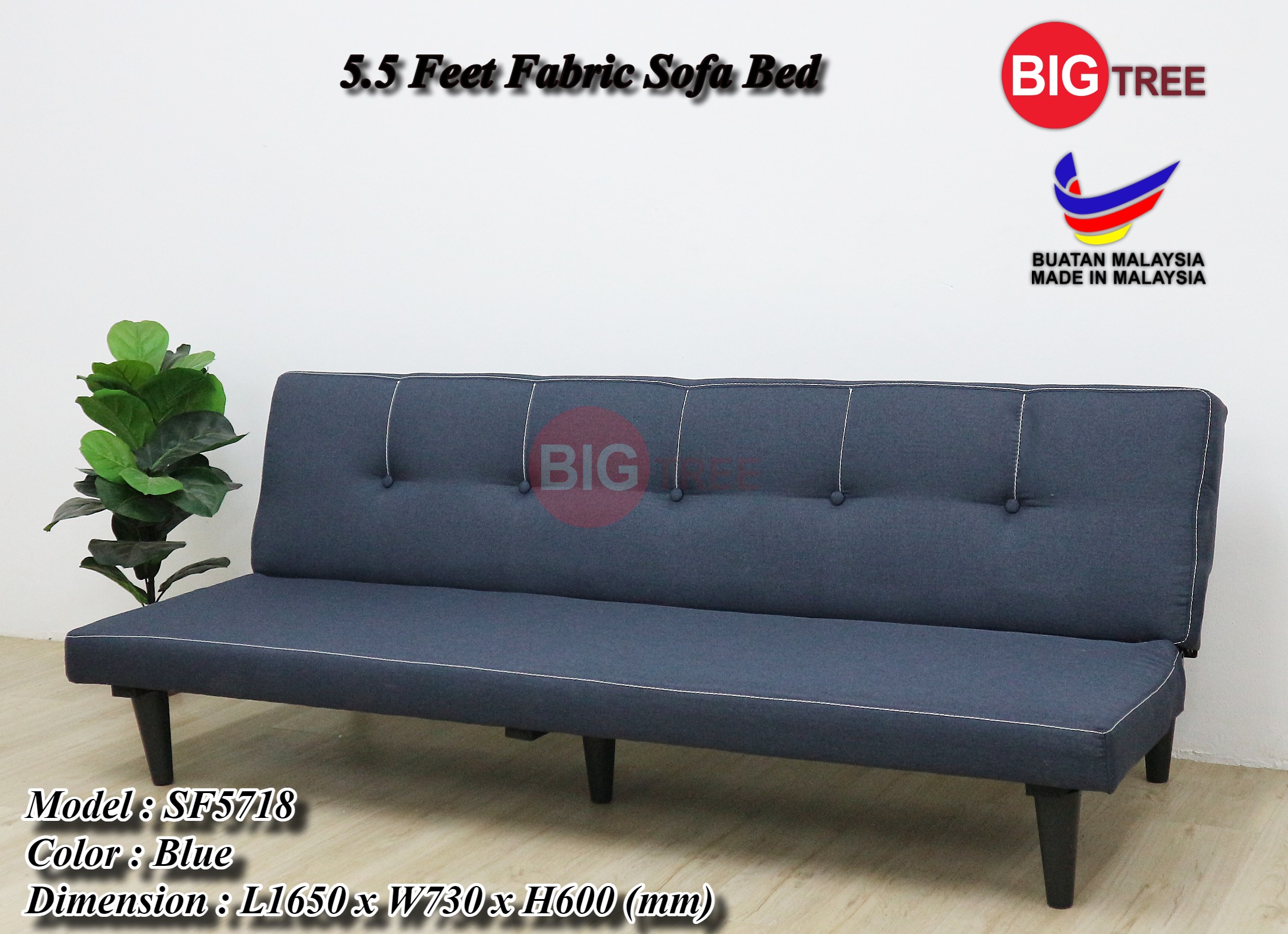Big Tree Fabric 4 Seater Sofa Bed / Foldable Sofa Bed / Sofa Katil ...