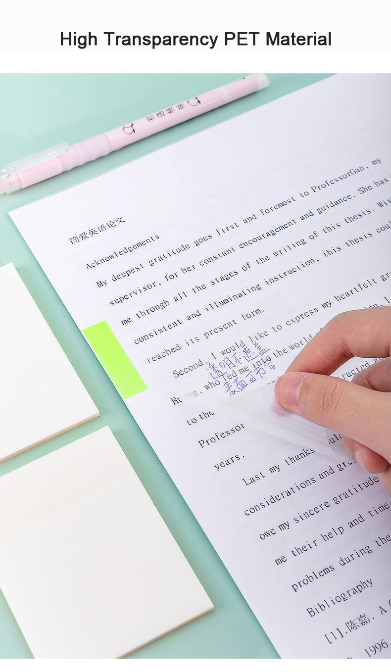 Transparent Sticky Notes Waterproof 50 Sheets Clear Waterproof Memo Pad ...