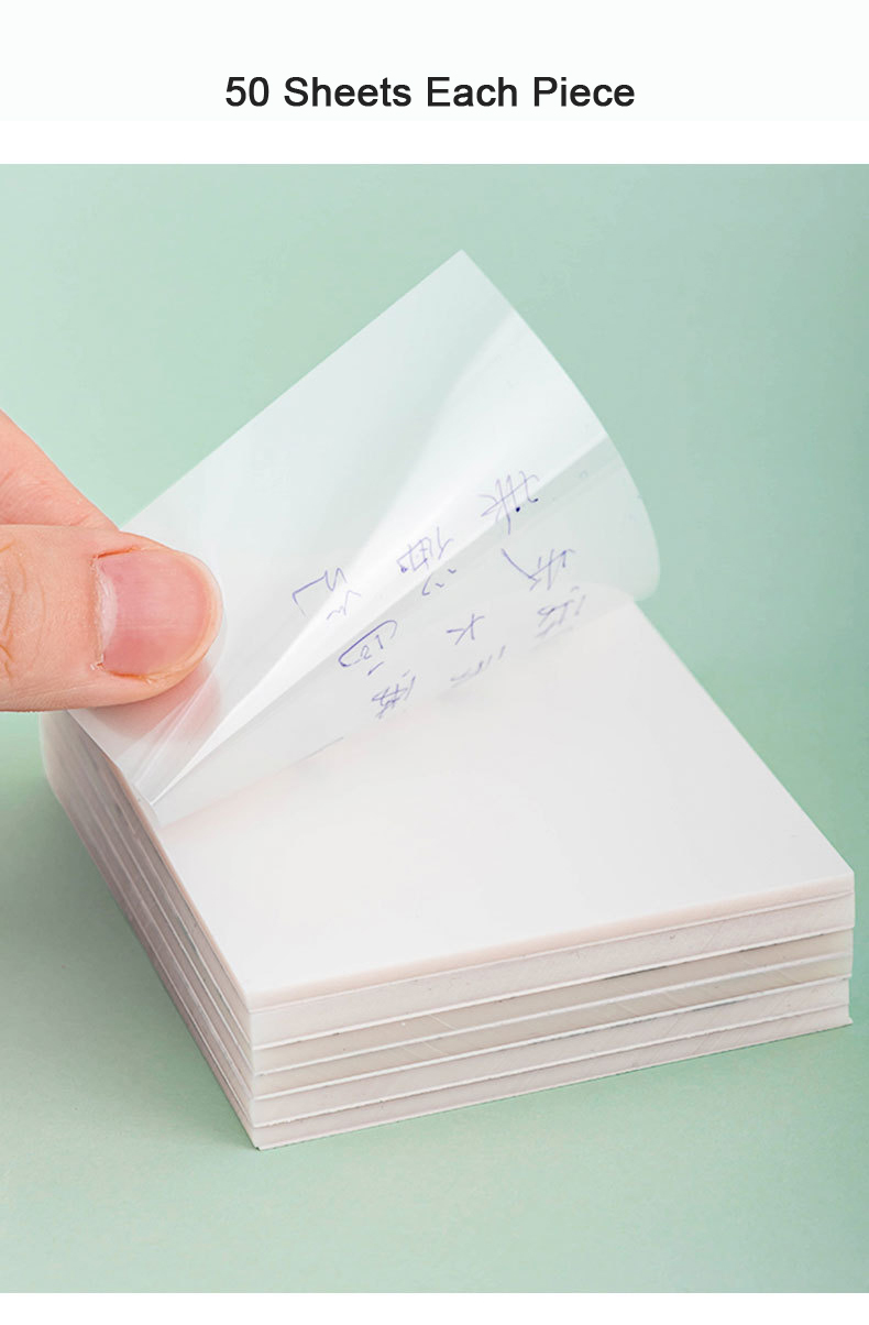 Transparent Sticky Notes Waterproof 50 Sheets Clear Waterproof Memo Pad ...