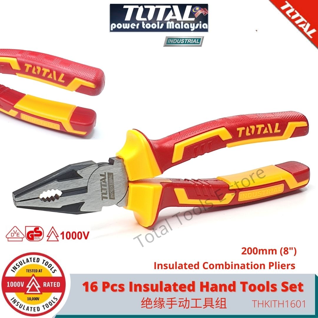 TOTAL 1Kv 16 Pcs Insulated Hand Tools Set 绝缘手动工具组 - THKITH1601 | Shopee ...