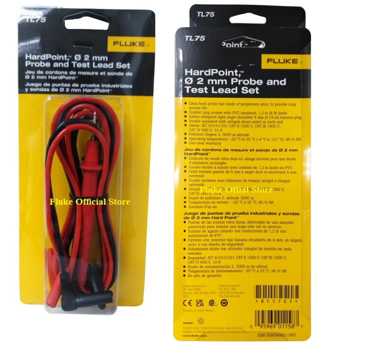 Fluke TL75 Hard Point™ Test Lead Set | Shopee Malaysia