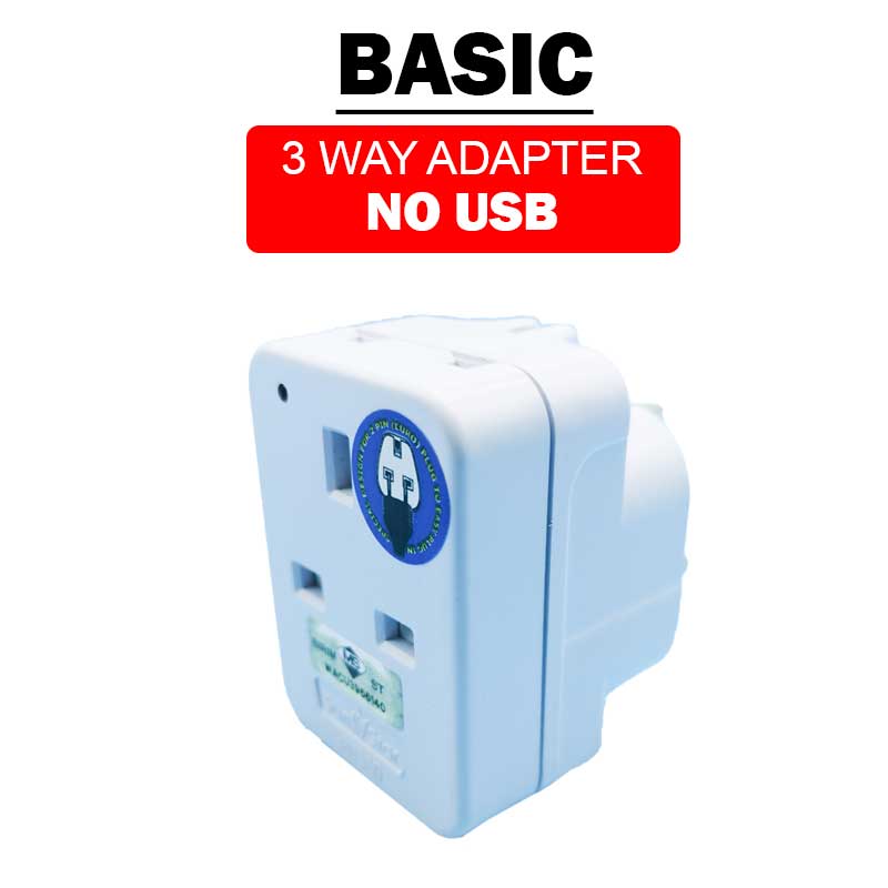13A 3 Way Adapter Adaptor Plug with 2 UBS port and 1 Type C Charger ...