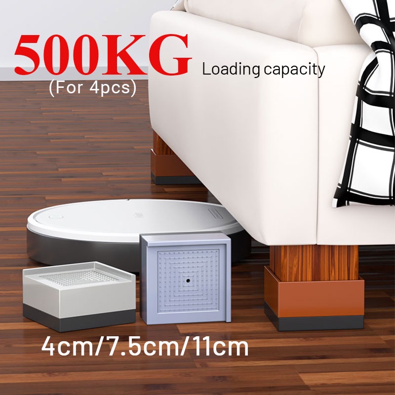 4pcs Bed Foot booster mats Table Height Raiser Furniture Legs Sofa Pad ...