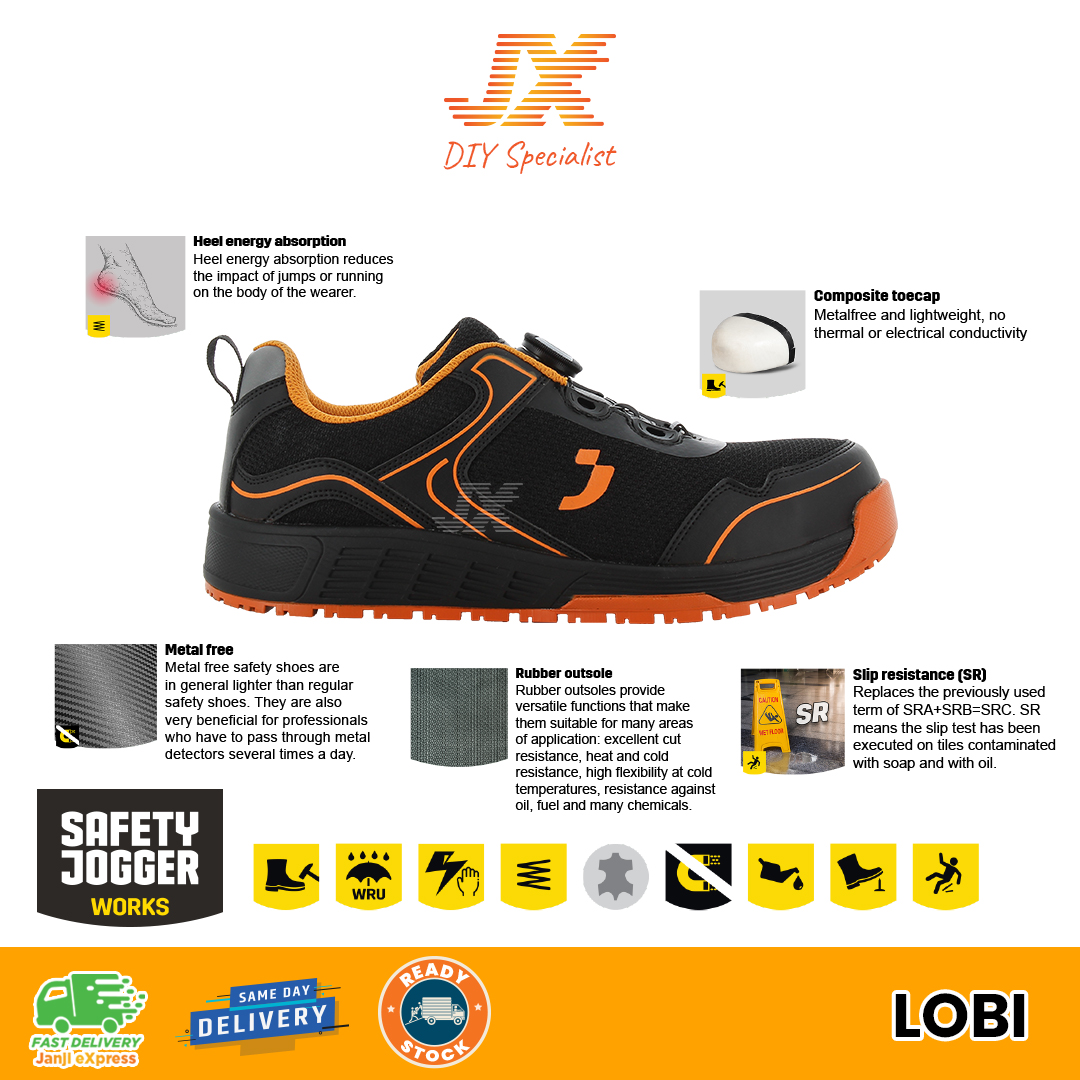 SAFETY JOGGER LOBI S1P Low TLS Twist Lock ESD Safety Shoes Composite ...