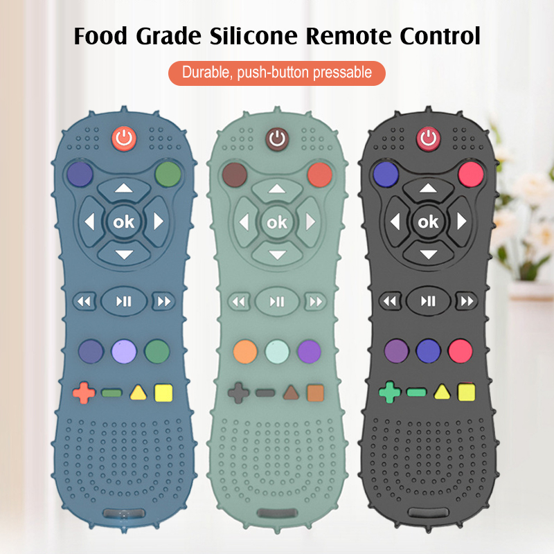 Baby Silicone Teether Toys Remote Control Shape Teether Rodent Gum Pain ...