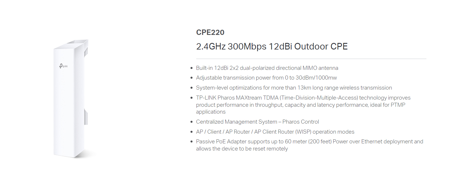 TP-Link Pharos Series CPE210 / CPE220 / CPE510 / CPE605 / CPE610 ...