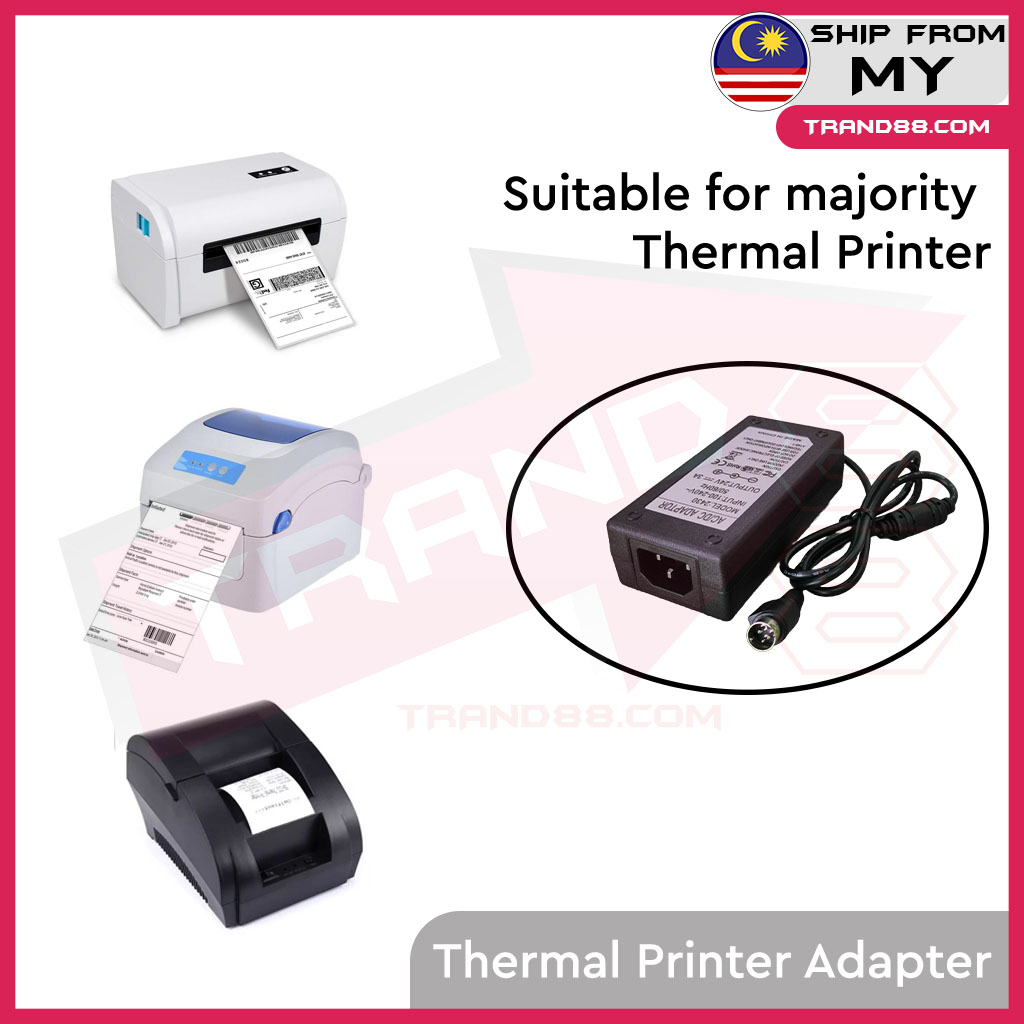 Trand88 24V 3A 3 Pin Power Adapter For Thermal Receipt Printer Xprinter ...