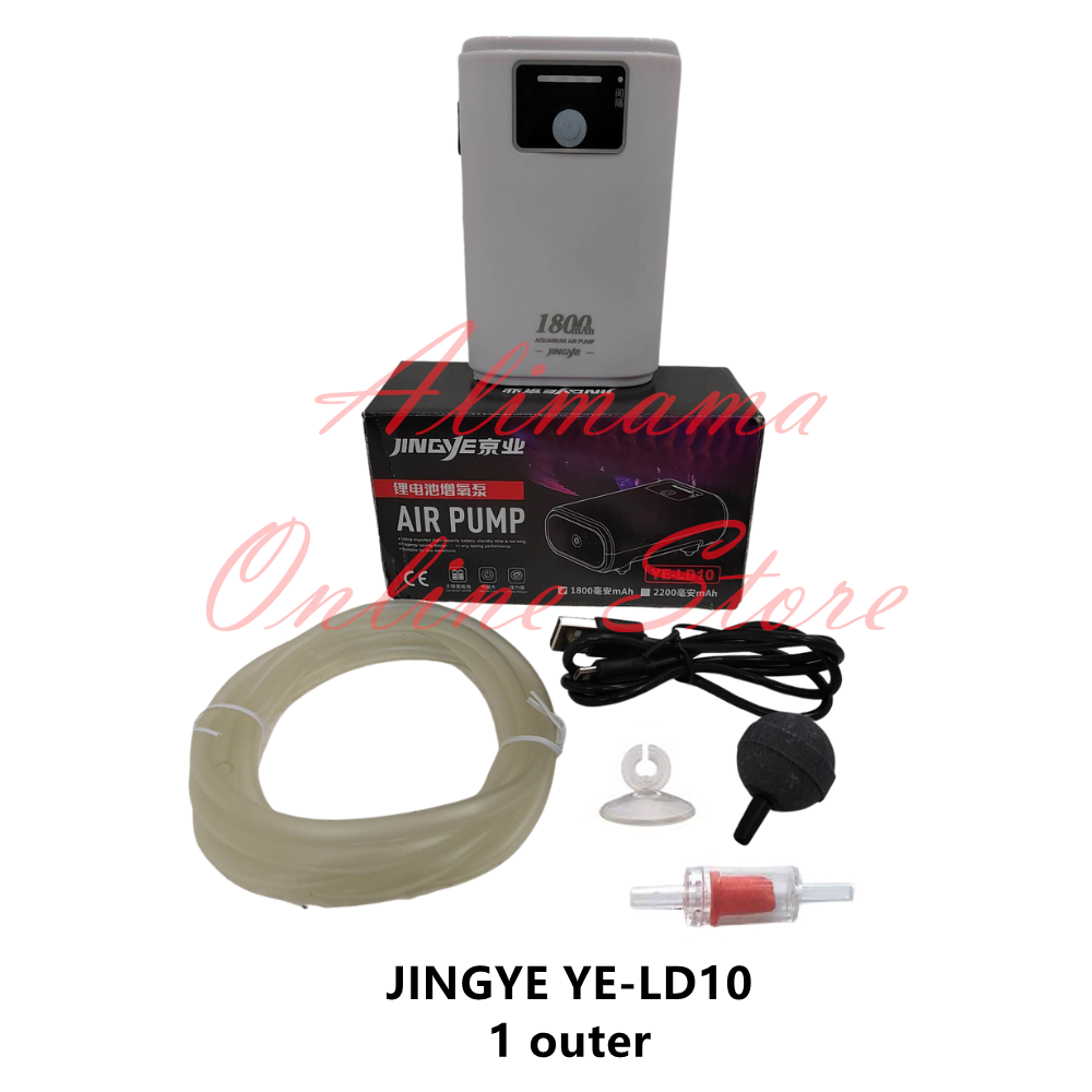 JINGYE RECHARGEABLE YE-LD10 / YE-LD20 AC/DC/USB AQUARIUM AIR OXYGEN PUMP FISH TANK OUTDOOR ...