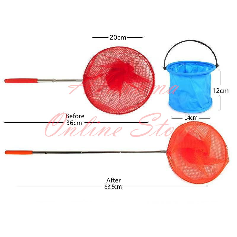 Bug Catching Net Kids Telescopic Extendable Catch Tadpole Fish Bucket ...