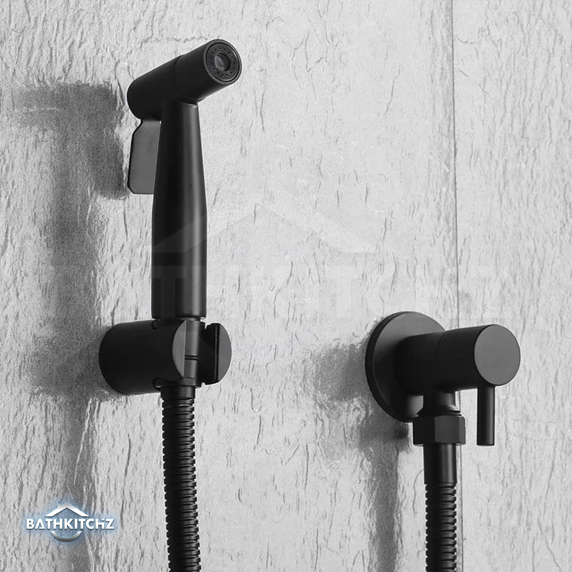 BATHKITCHZ Silver/Black 304 Stainless Steel Bidet Spray Set Hand Bidet ...