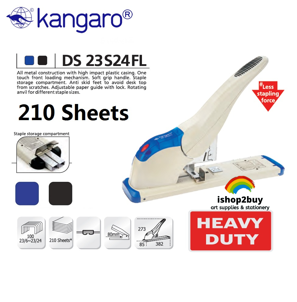 Kangaro Stapler DS23S24FL with Staples Storage Compartment Heavy Duty ...