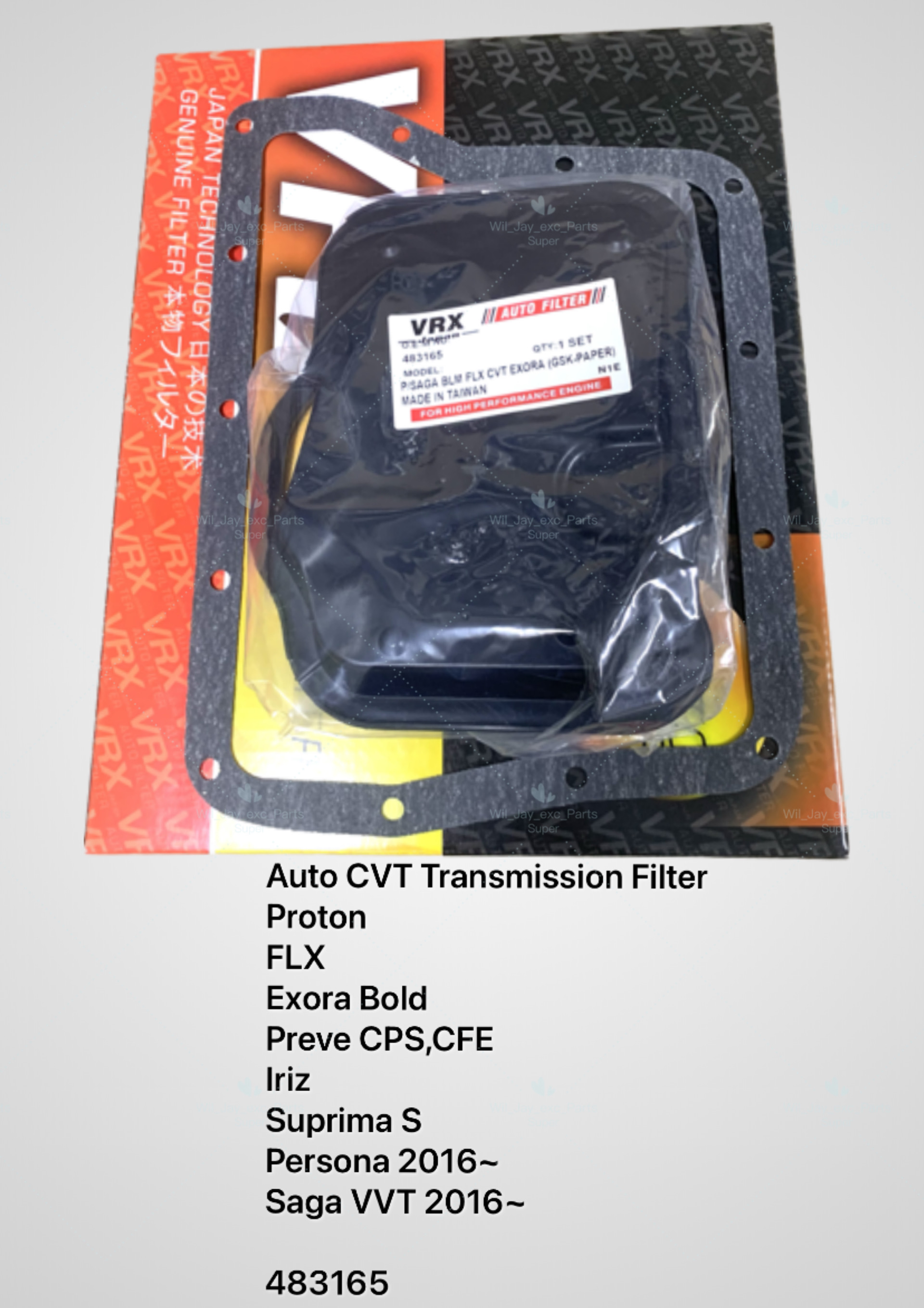 VRX AUTO FILTER 483165 CVT FLX,EXORA BOLD,PREVE,IRIZ,SUPRIMA S,PERSONA ...