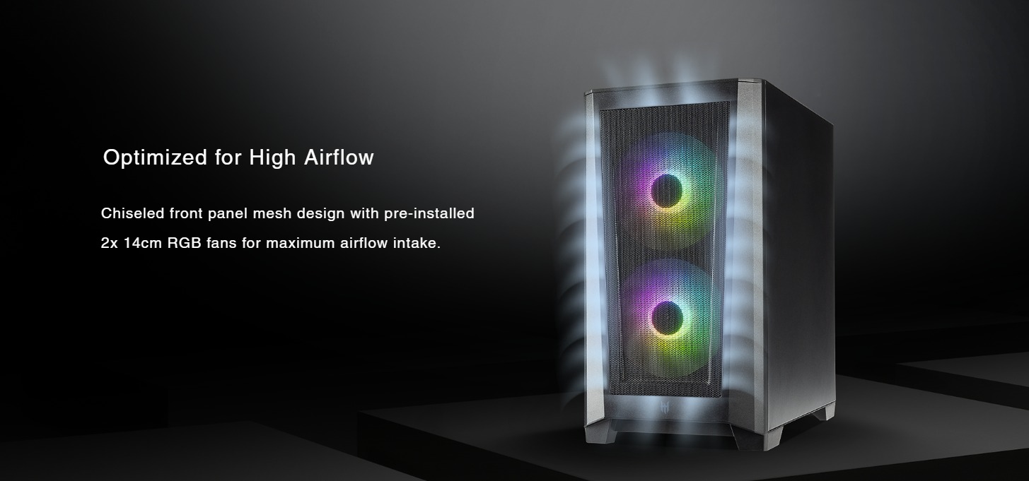 Tecware EDGE M2 TG ARGB MATX Case Micro ATX PC Case Casing - BLACK 14CM ...