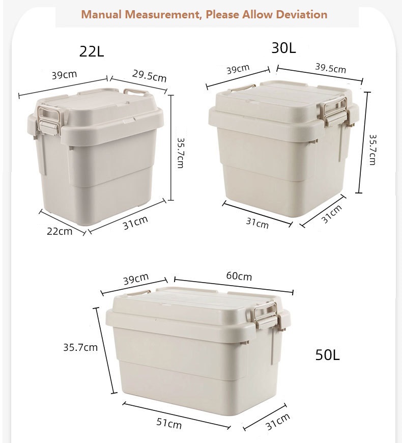 50L Camping Storage Box Multipurpose Portable Steady Heavy Duty Muji ...