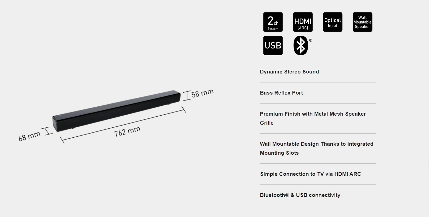 Panasonic Stereo Home Theater Audio System SC-HTB100GAK - Soundbar ...