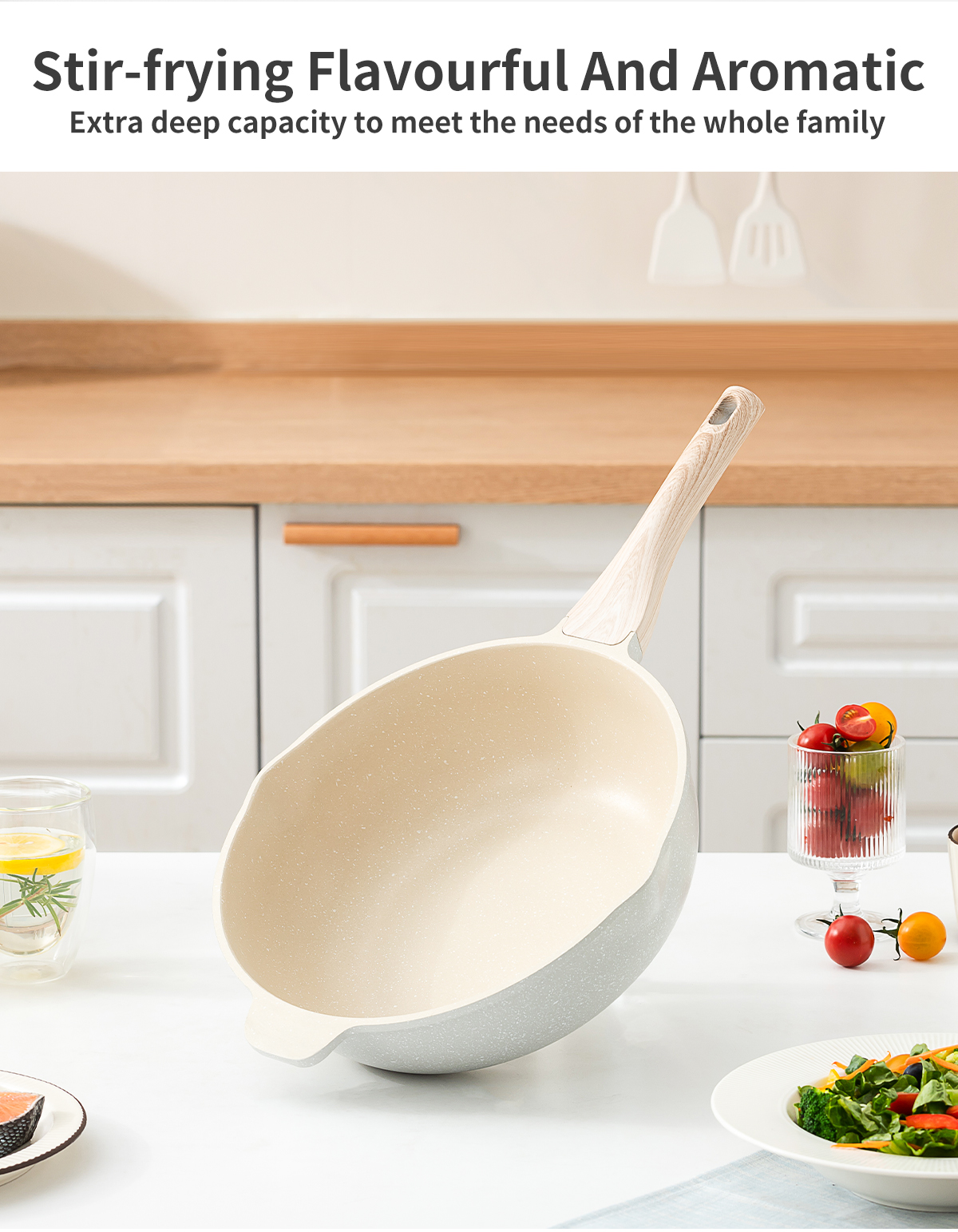 Simplus 7PCS Teflon Non Stick Coating Cookware Sets 24cm Fry Pan/28cm ...
