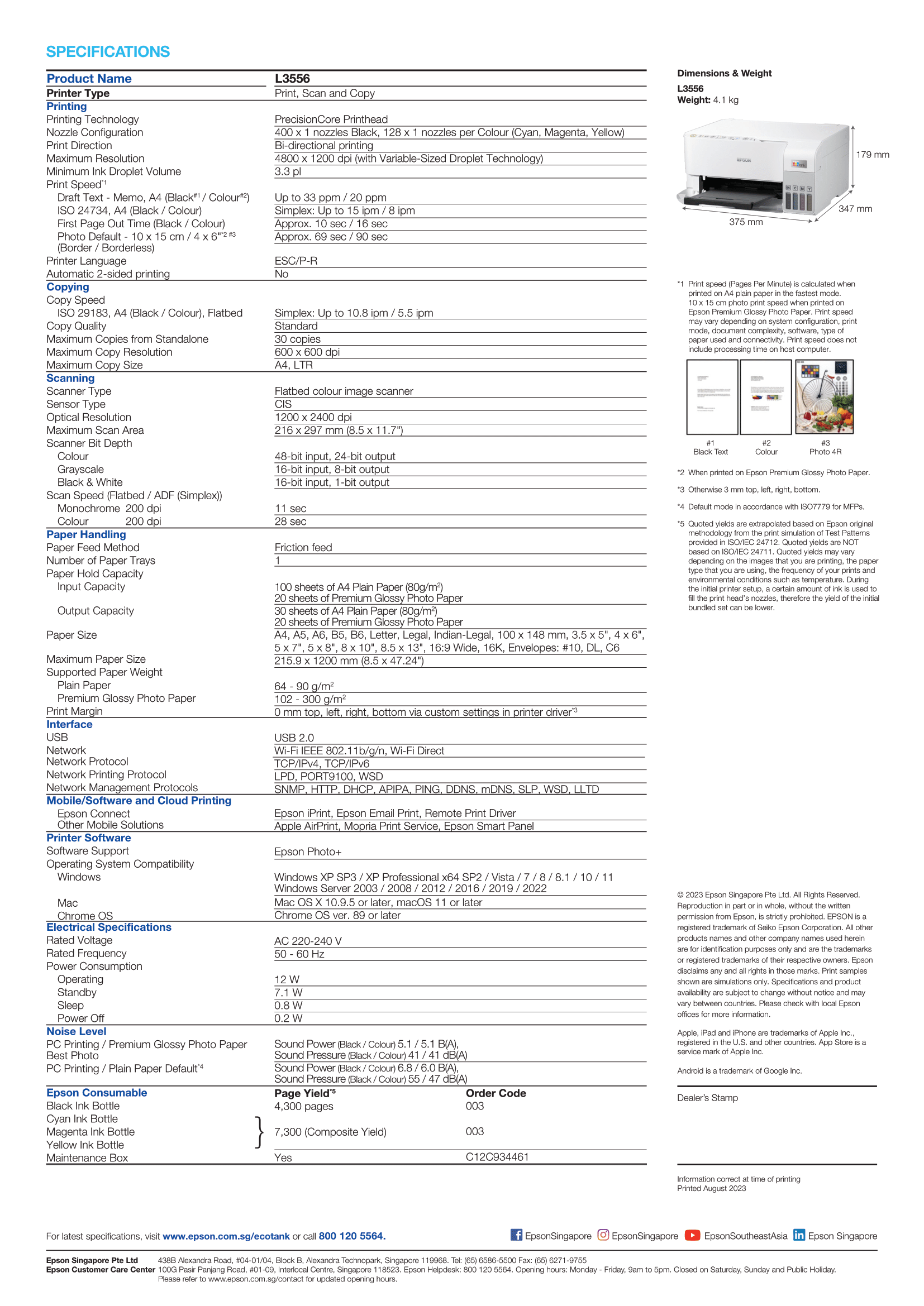 [Free 1 003 Ink + Free Keychain & Mystery Gift 9 OCT] Epson EcoTank ...